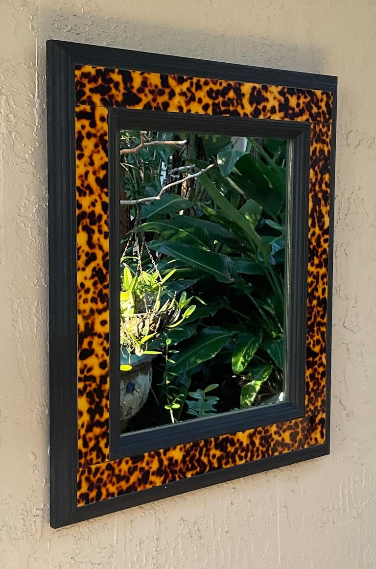 Turtle Shell Lucite Faux Framed Turtle Mirror For Sale at 1stDibs