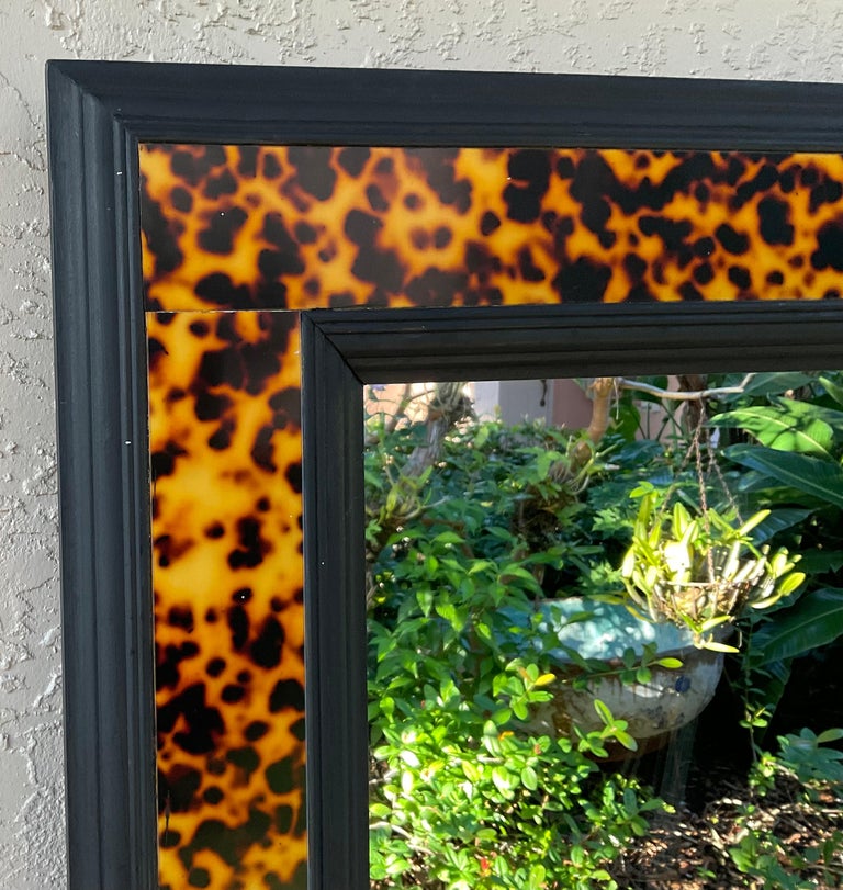 Turtle Shell Lucite Faux Framed Turtle Mirror For Sale at 1stDibs