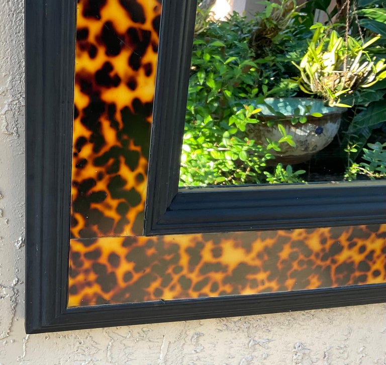 Turtle Shell Lucite Faux Framed Turtle Mirror For Sale at 1stDibs
