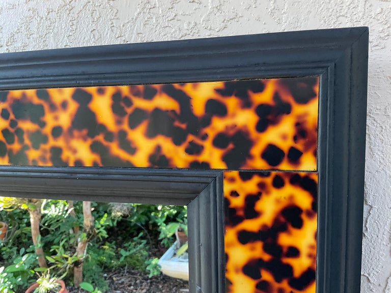 Turtle Shell Lucite Faux Framed Turtle Mirror For Sale at 1stDibs