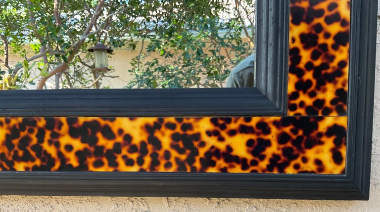 Turtle Shell Lucite Faux Framed Turtle Mirror For Sale at 1stDibs