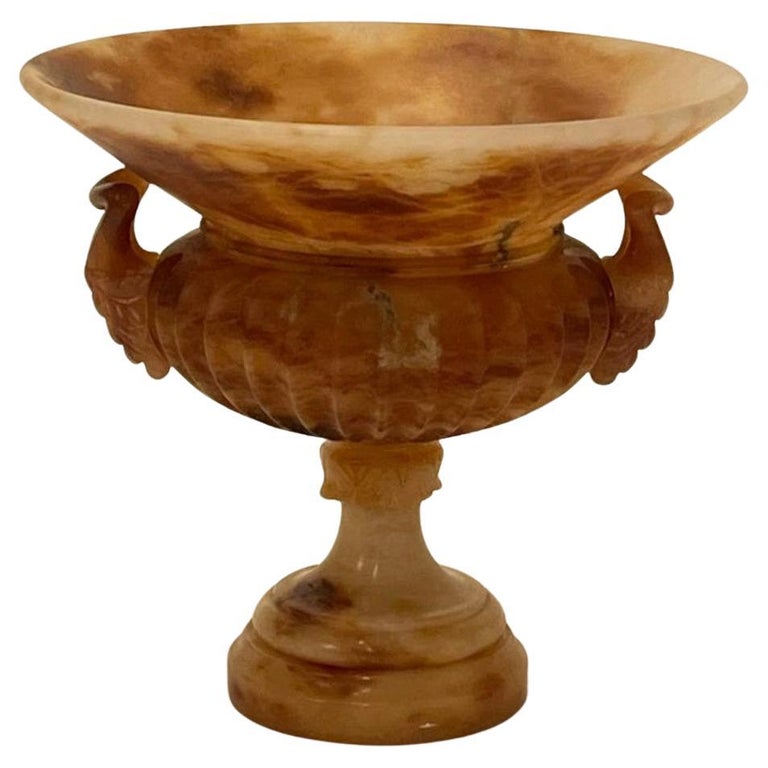 Tuscan Alabaster Urn Dyed in Brown For Sale at 1stDibs