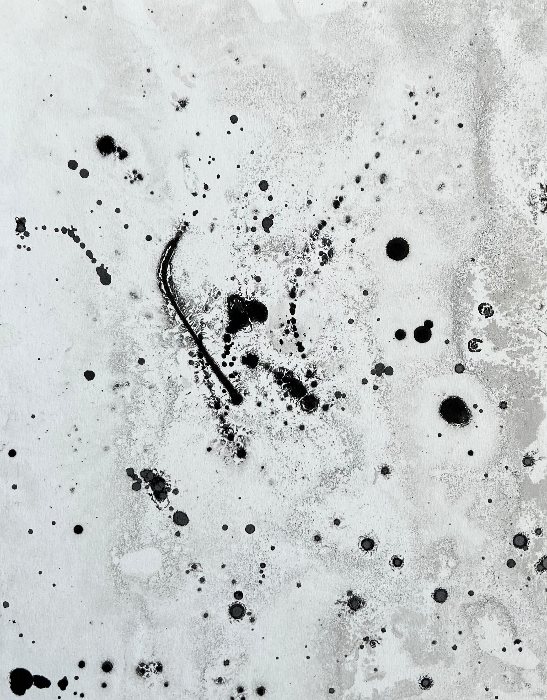 TUSET - Black Ink on white paper, Contemporary Abstract Expressionist ...