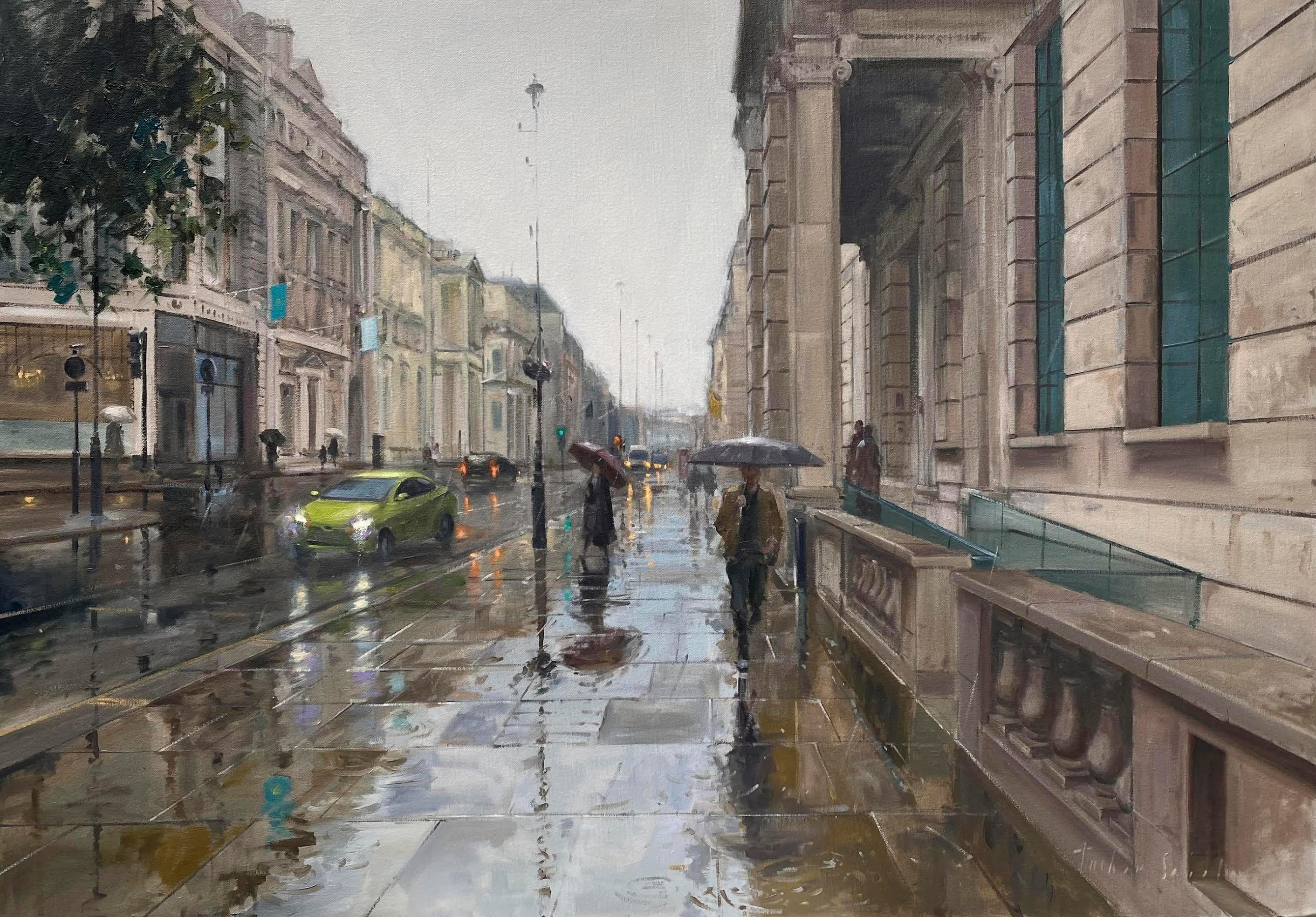 Tushar Sabale - Rain Day at Lower Regent Street-Original cityscape ...