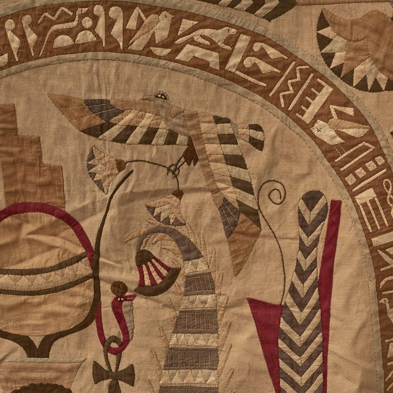 "Tutankhamun" - Textile Patchwork Tapestry c 1925 For Sale at 1stDibs