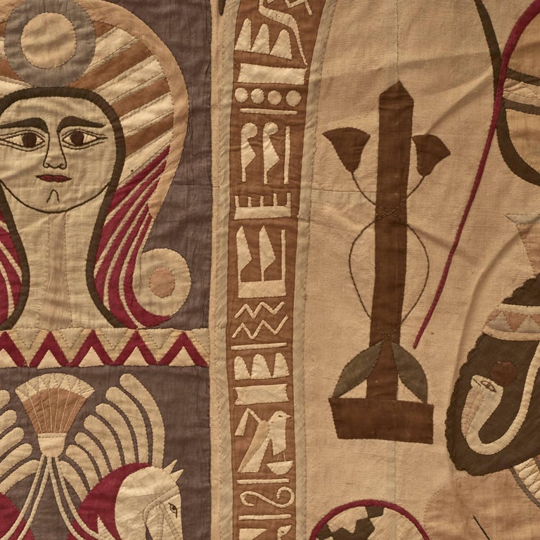 "Tutankhamun" - Textile Patchwork Tapestry c 1925 For Sale at 1stDibs