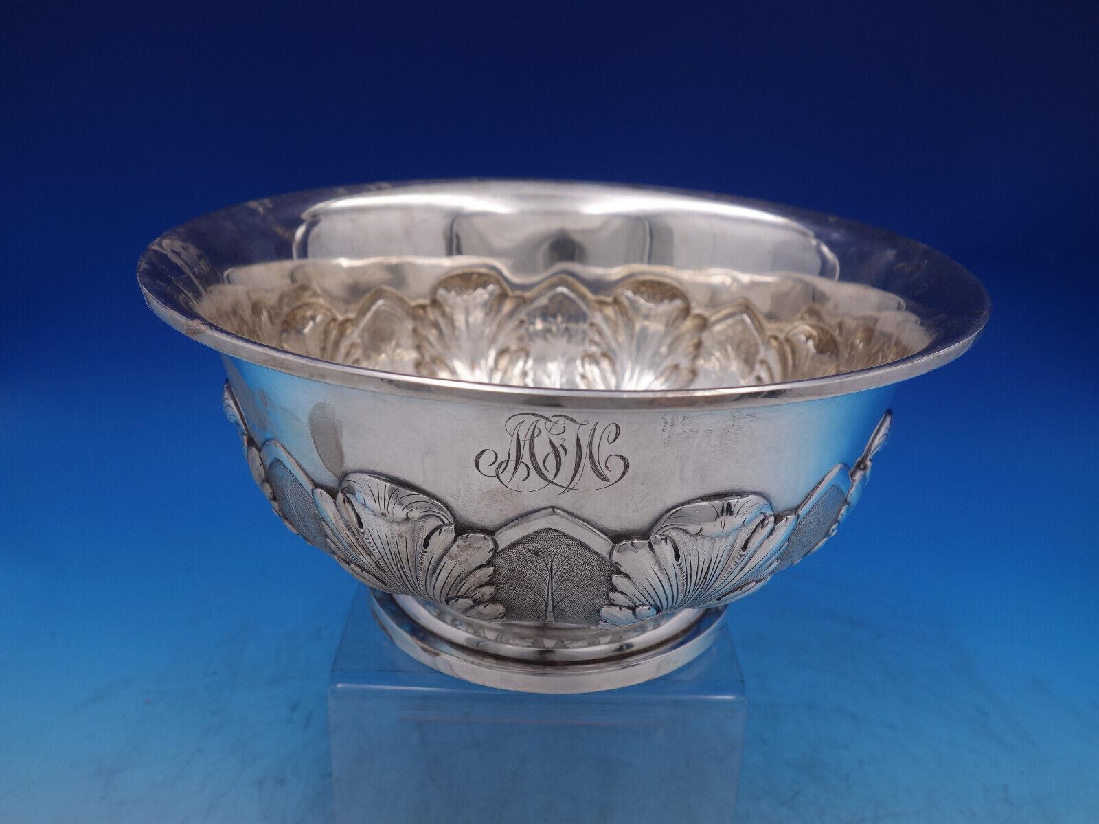 Tuttle Sterling Silver Fruit Bowl #2662 Hand Chased Plumes and Leaves ...