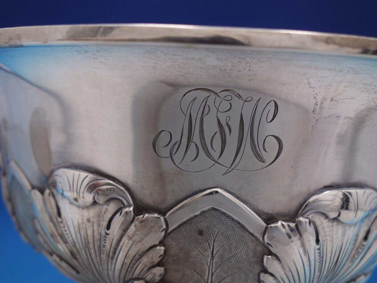 Tuttle Sterling Silver Fruit Bowl #2662 Hand Chased Plumes and Leaves ...