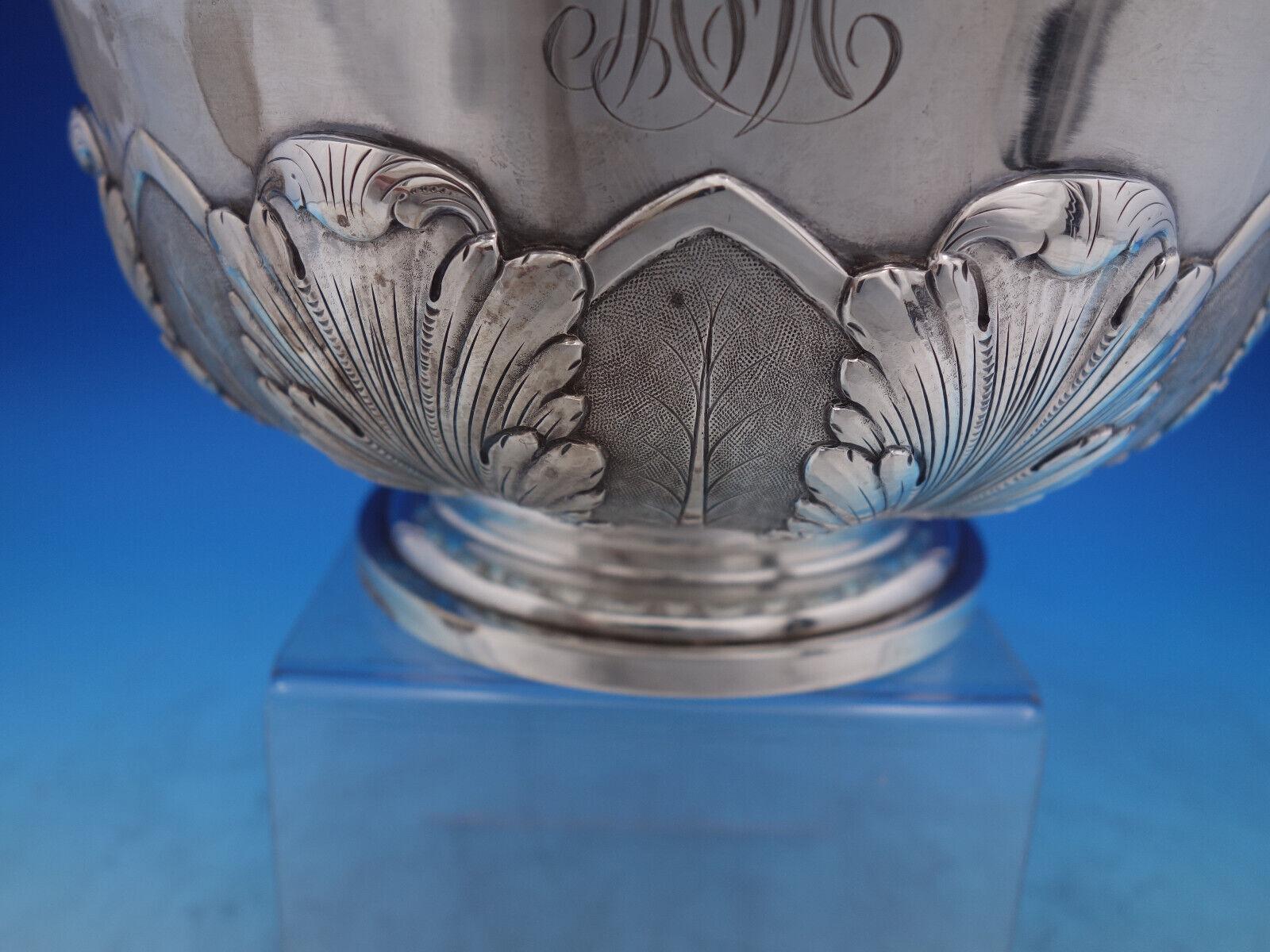 Tuttle Sterling Silver Fruit Bowl #2662 Hand Chased Plumes and Leaves ...