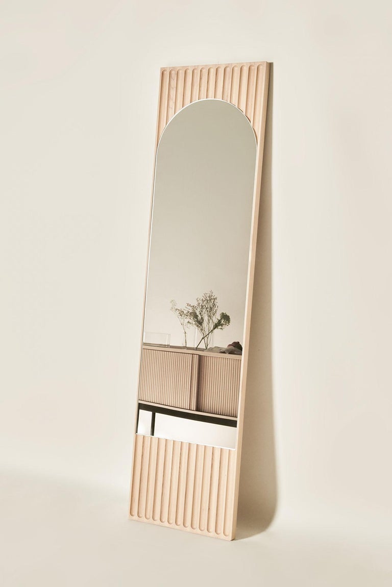 Tutto Sesto Solid Wood Rectangular Mirror, Ash in Natural Finish ...