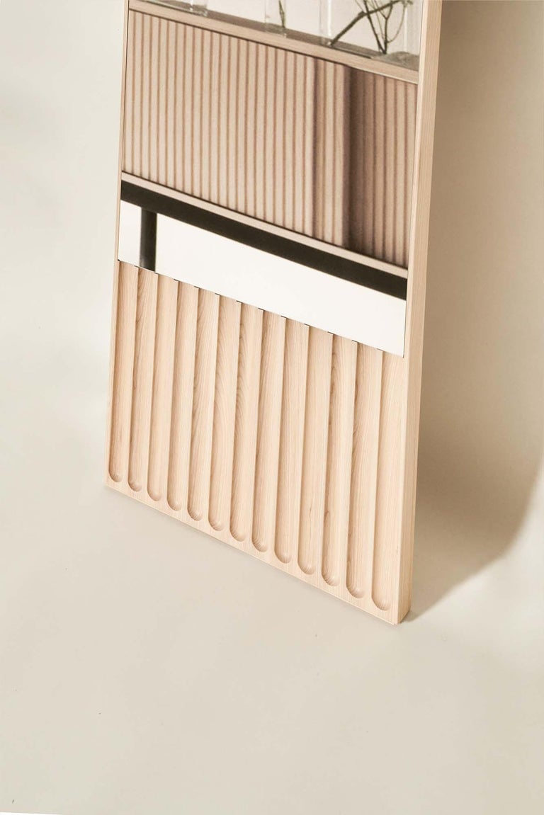 Tutto Sesto Solid Wood Rectangular Mirror, Ash in Natural Finish ...