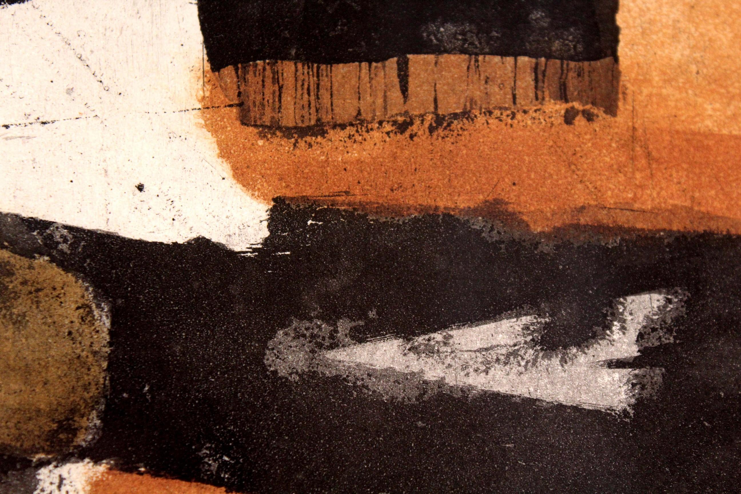 Abstrakte Tuvia Beeri, 1961, signierte Farbradierung und Aquatinta auf Papier, gerahmt bei 1stDibs