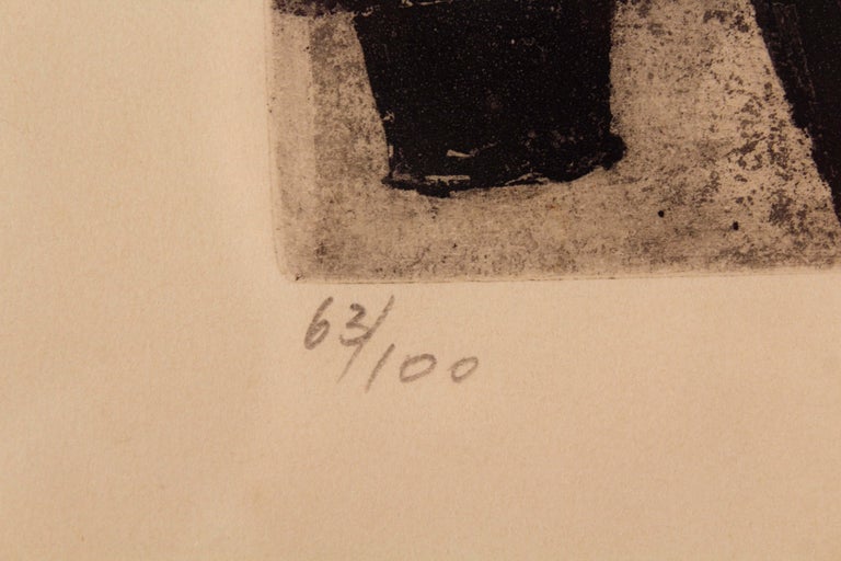 Tuvia Beeri Abstract 1961 Signed Color Etching and Aquatint on Paper ...