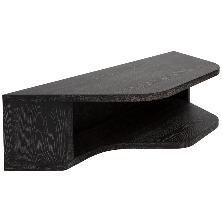 Tuya Sofa Back Table, Contemporary Ebonized Limed Oak Side Table For ...