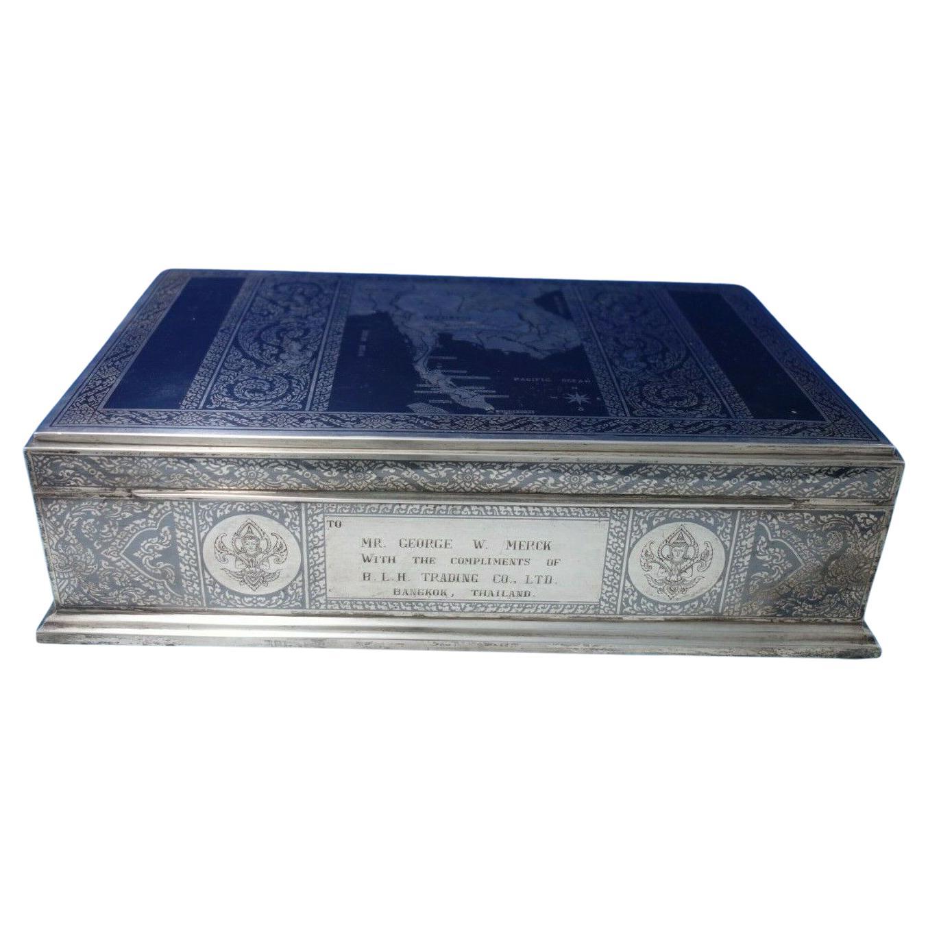 Sumptuous Sterling Silver Cigar Box at 1stDibs