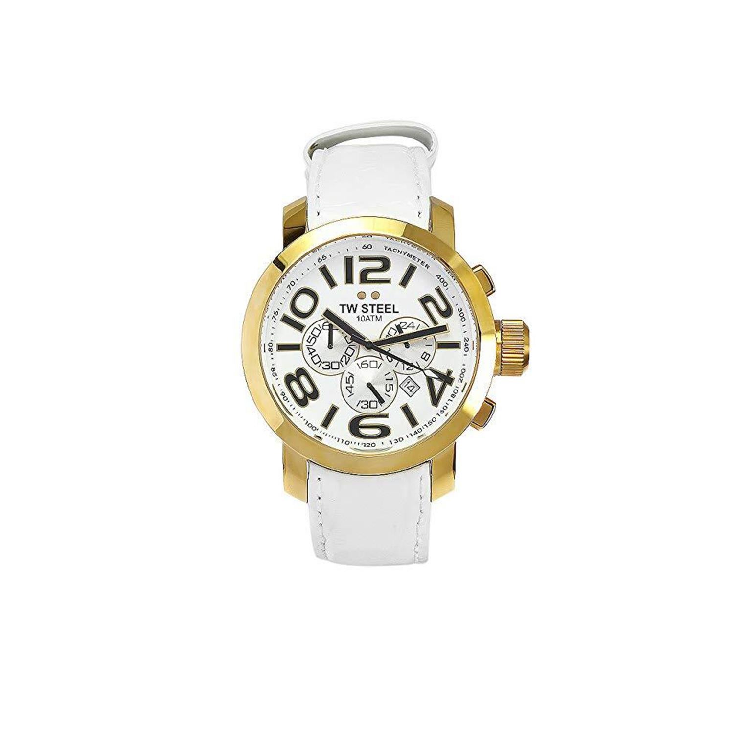 TW Steel Men's 'Grandeur' Quartz Gold-Tone and Leather Casual Watch ...