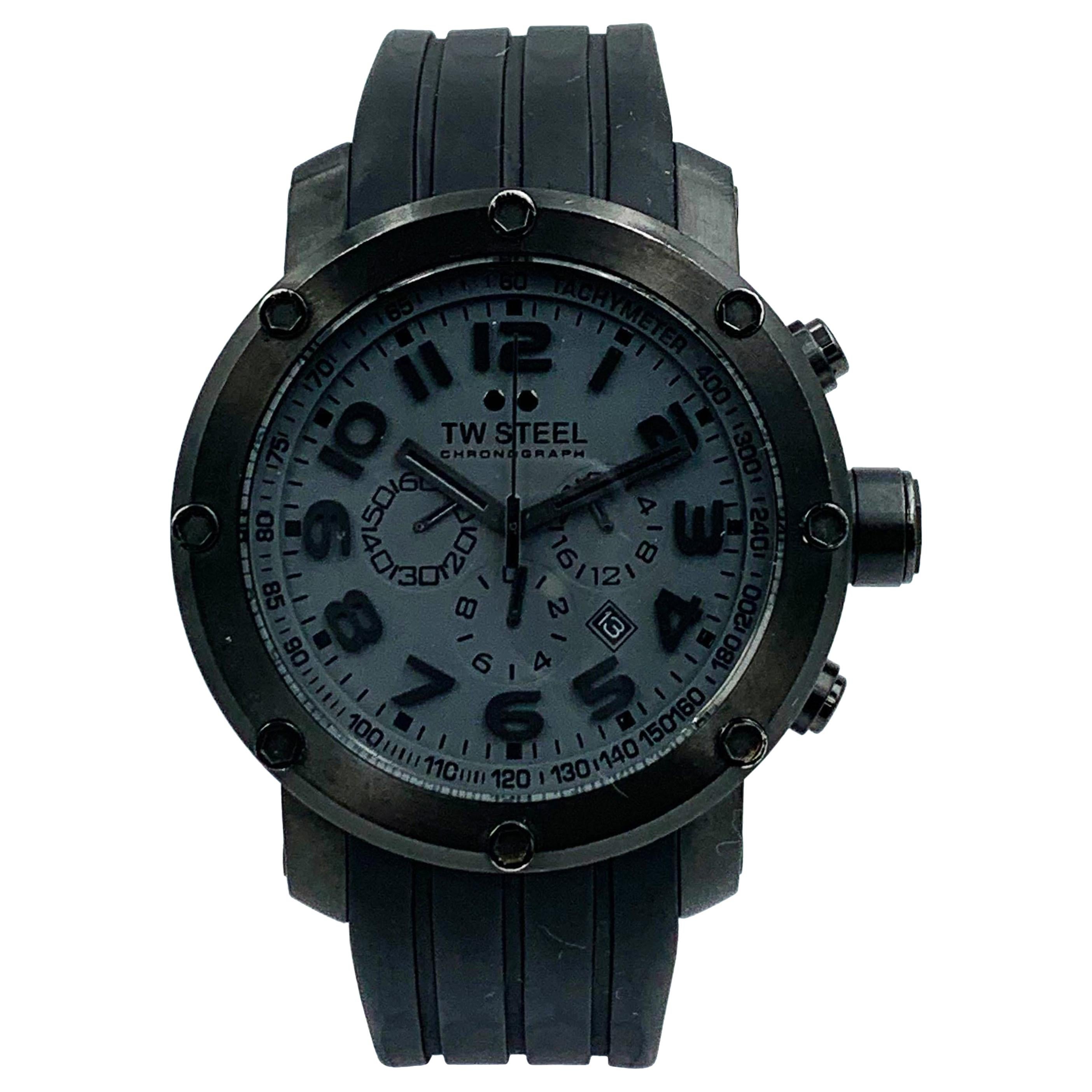 TW Steel PVD Black Stainless Steel Canteen 55 Chronograph For Sale at ...