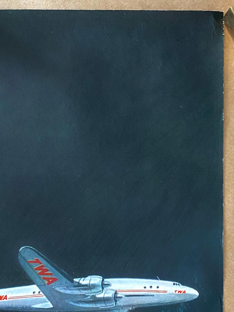 'TWA London' Original Vintage Travel Poster by David Klein, 1950s For ...