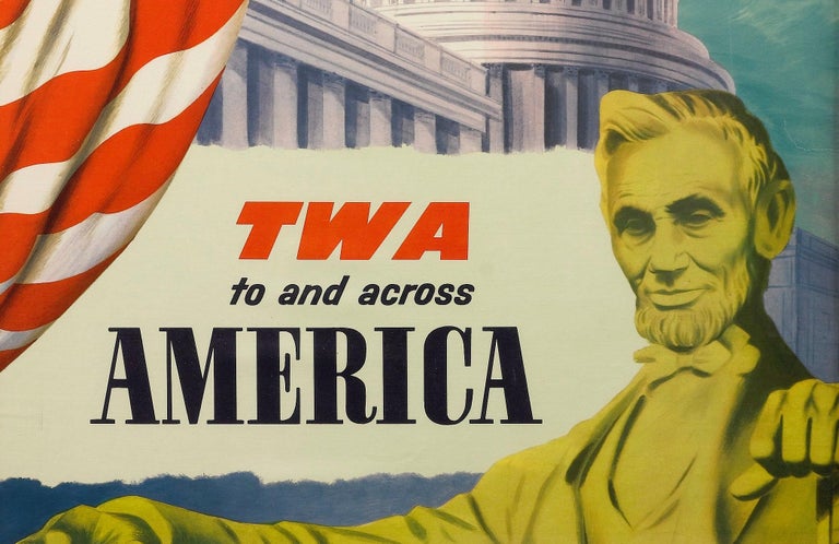 "TWA to and across America" Washington DC Vintage Travel Poster by ...