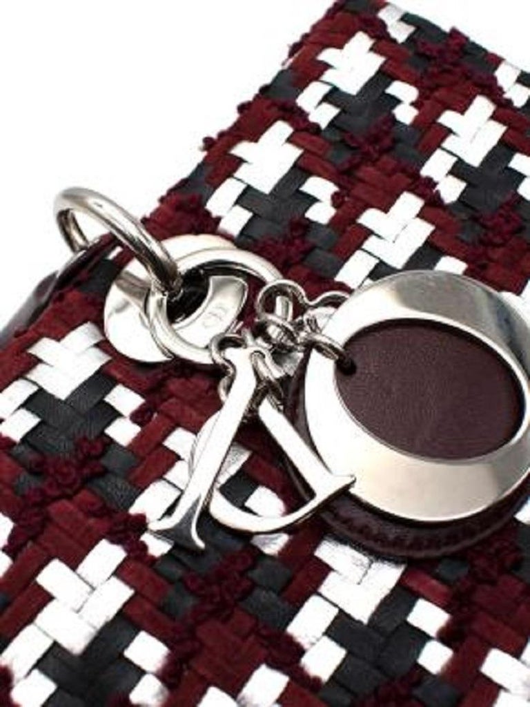 Tweed and Leather Woven Large Lady Dior Bag For Sale at 1stDibs