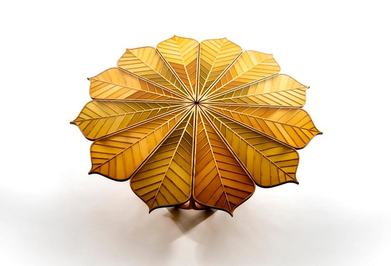 Twelve Leaf Resin Table by Michael Hurwitz For Sale at 1stDibs