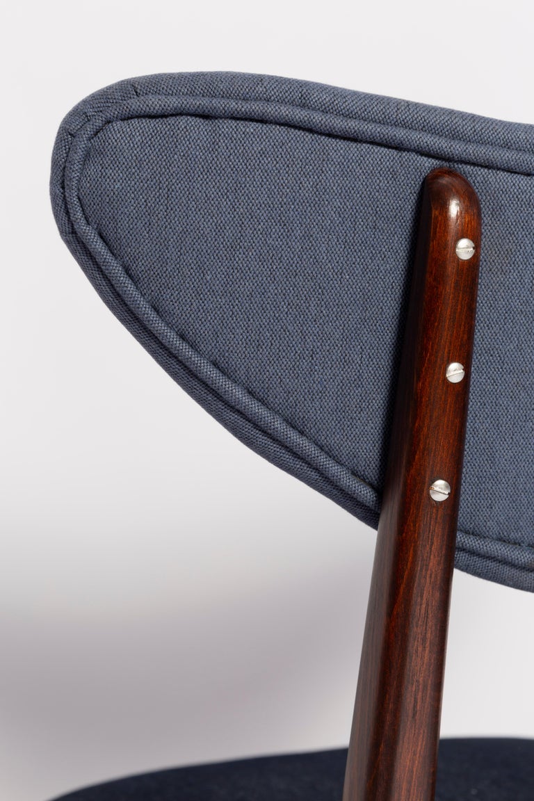 Twelve Mid-Century Medium and Dark Blue Denim Heart Chairs, Europe ...