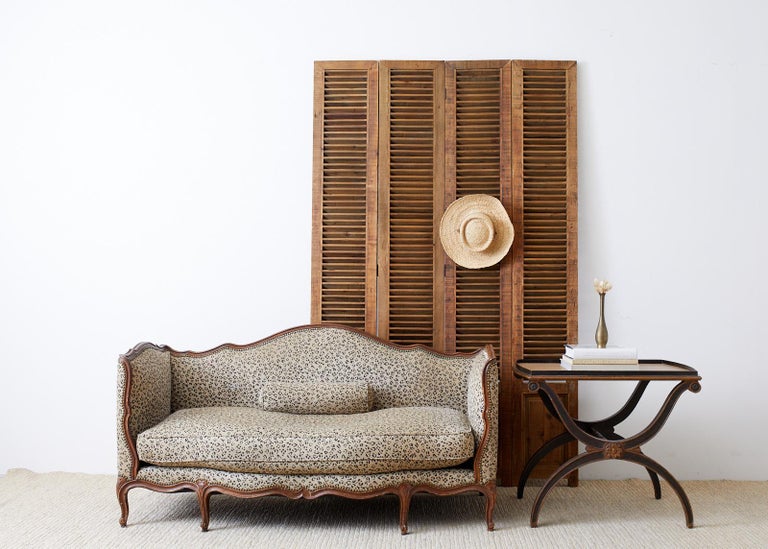 Twelve-Panel Pine Louvered Shutter Folding Screen at 1stDibs | louvered ...