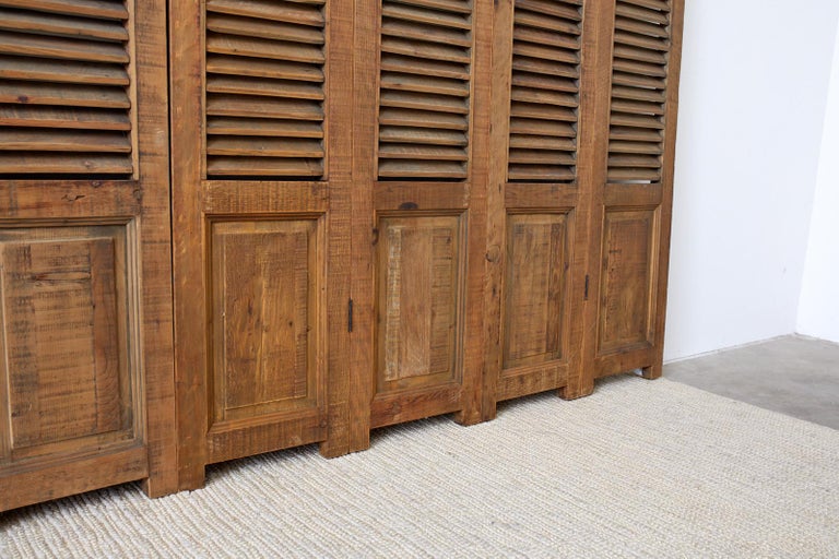 Twelve-Panel Pine Louvered Shutter Folding Screen at 1stDibs | louvered ...