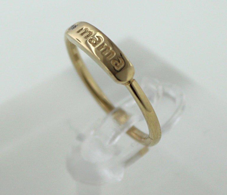 Twiggy “Mama” Diamond, 14k Yellow Gold Ring For Sale at 1stDibs