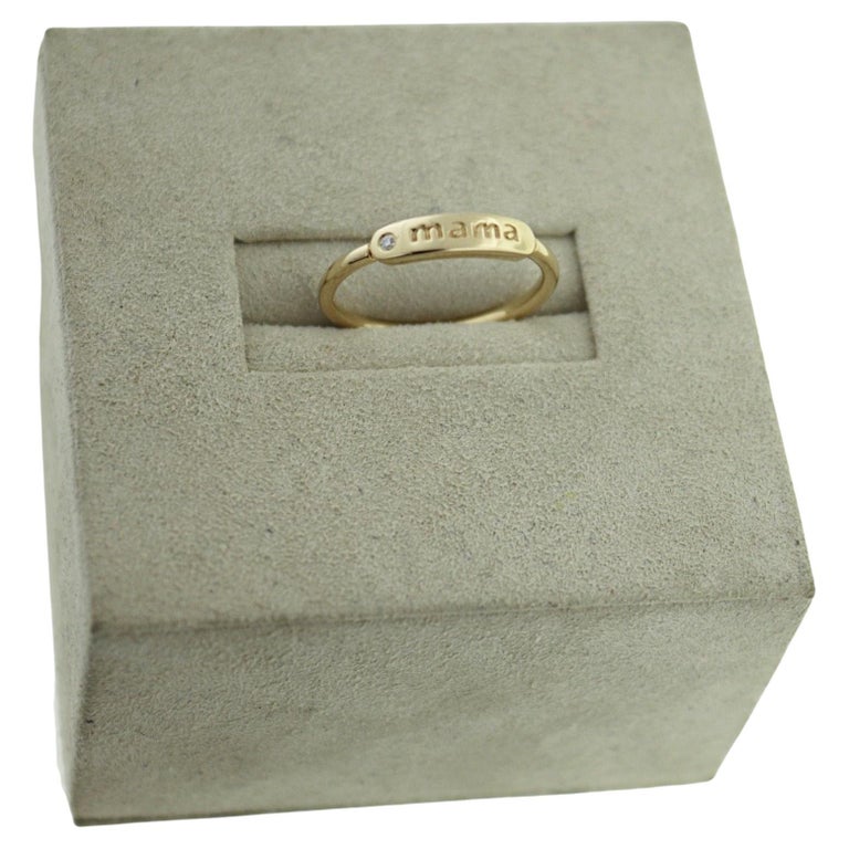 Twiggy “Mama” Diamond, 14k Yellow Gold Ring For Sale at 1stDibs