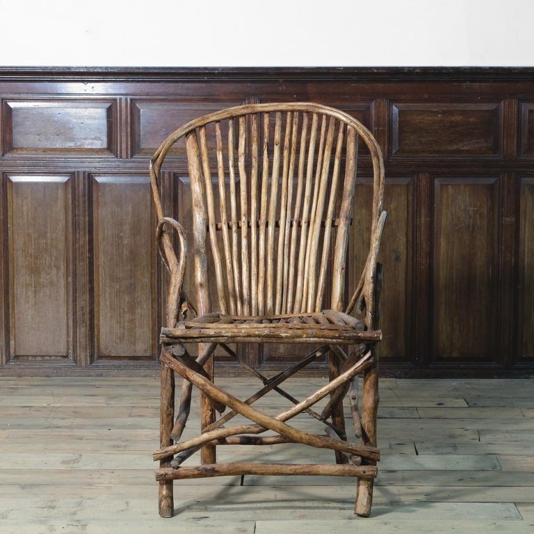 Twigwork Armchair, French, Early 20th Century, Rustic Twig Chair For ...
