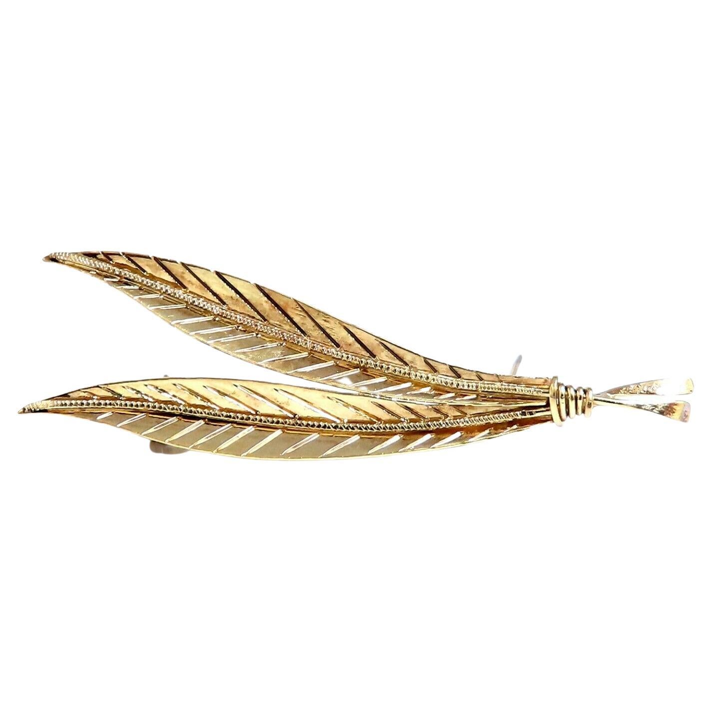 .65CT Natural Fancy Color Yellow Brown Diamonds Raised 3D Rose Pin 14KT ...