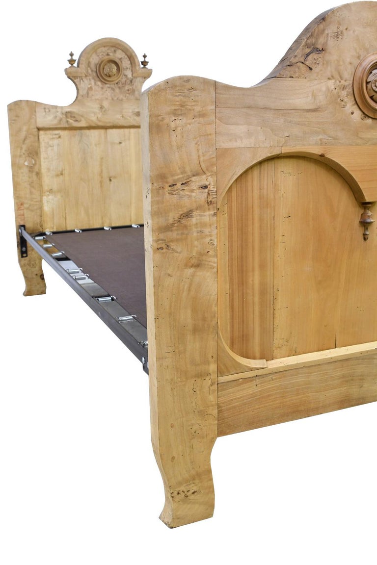 Twin-Size Austrian Biedermeier Bed in Burled Olive Root Wood, circa ...