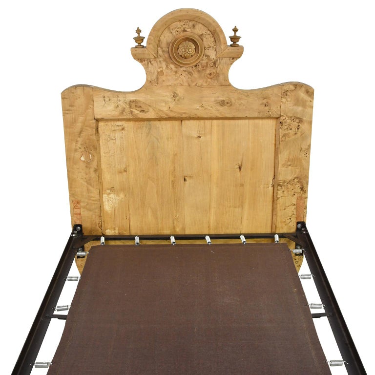 Twin-Size Austrian Biedermeier Bed in Burled Olive Root Wood, circa ...