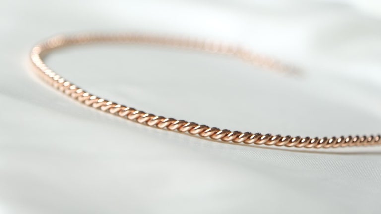 Twirl Torc Necklace, 18k Rose Gold For Sale at 1stDibs