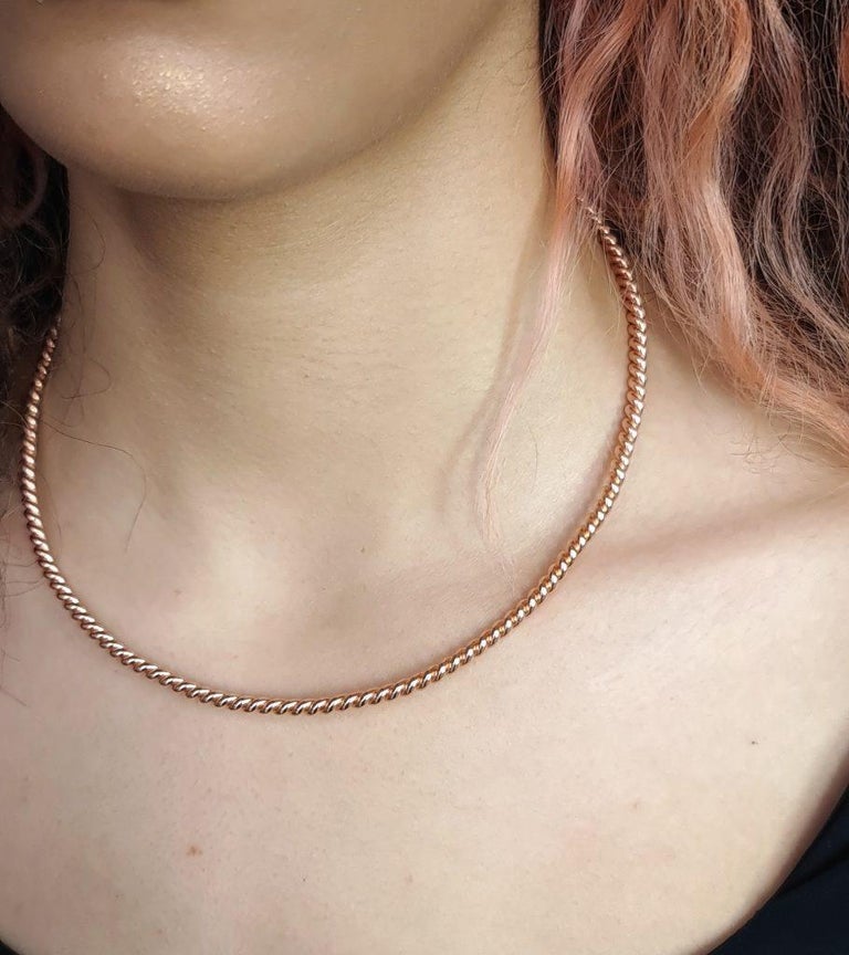 Twirl Torc Necklace, 18k Rose Gold For Sale at 1stDibs