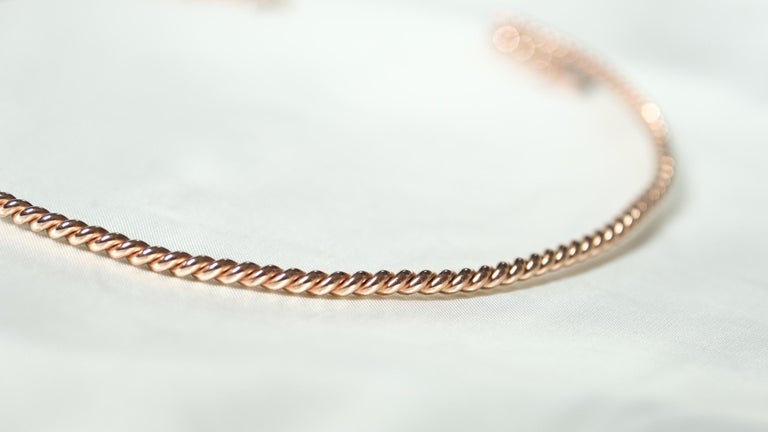 Twirl Torc Necklace, 18k Rose Gold For Sale at 1stDibs