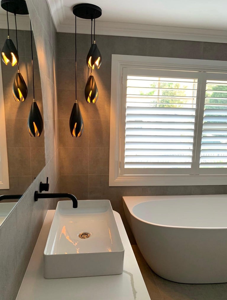 Twist Pendant, Matte Black /Copper Lustre, Medium For Sale at 1stDibs