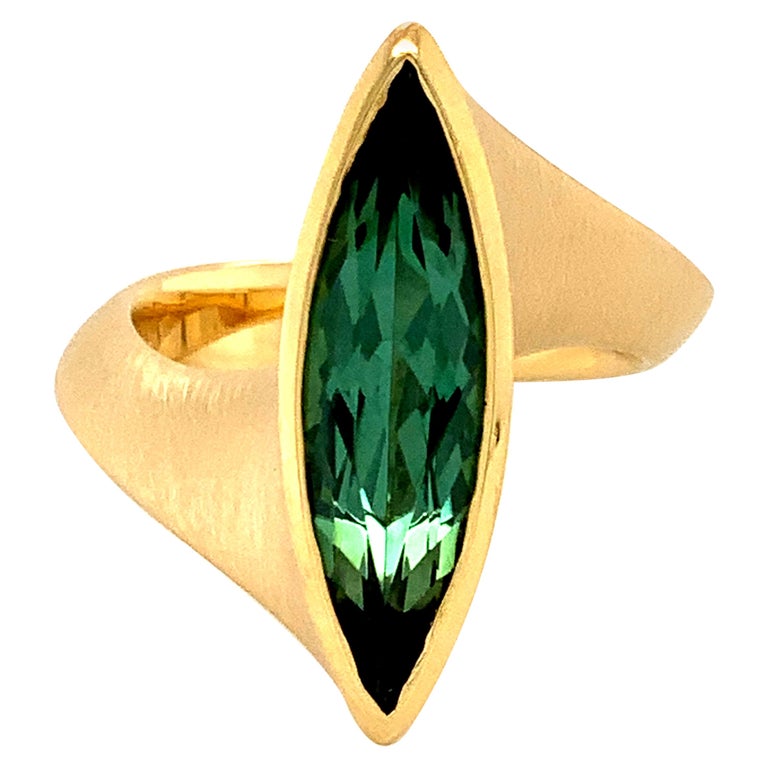 Georg Spreng - Twist Ring 18 Karat Yellow Gold with Green Tourmaline ...