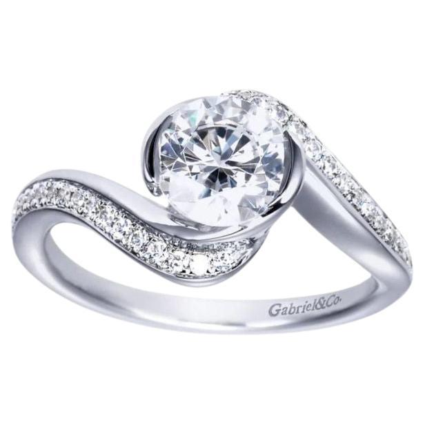 Princess White Gold Diamond Engagement Mounting For Sale at 1stDibs