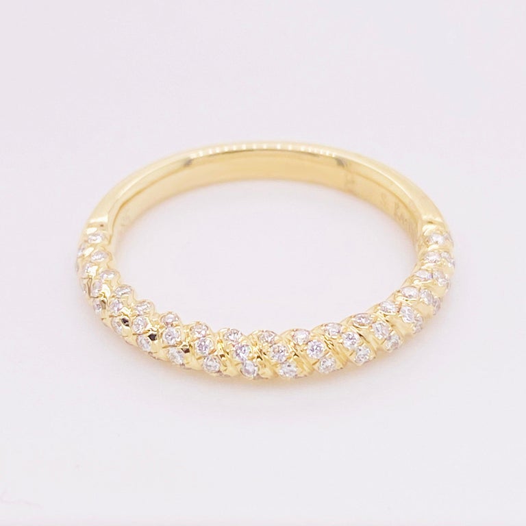 Customizable Twisted Diamond Band, 14 Karat Gold, Wedding Band, Twisted ...