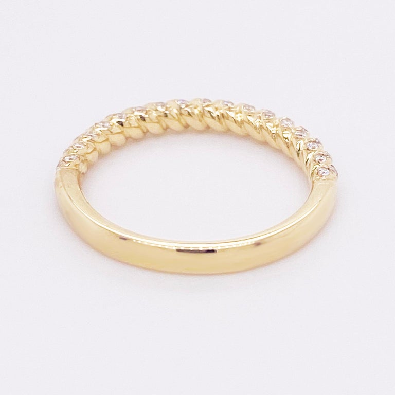 Customizable Twisted Diamond Band, 14 Karat Gold, Wedding Band, Twisted ...