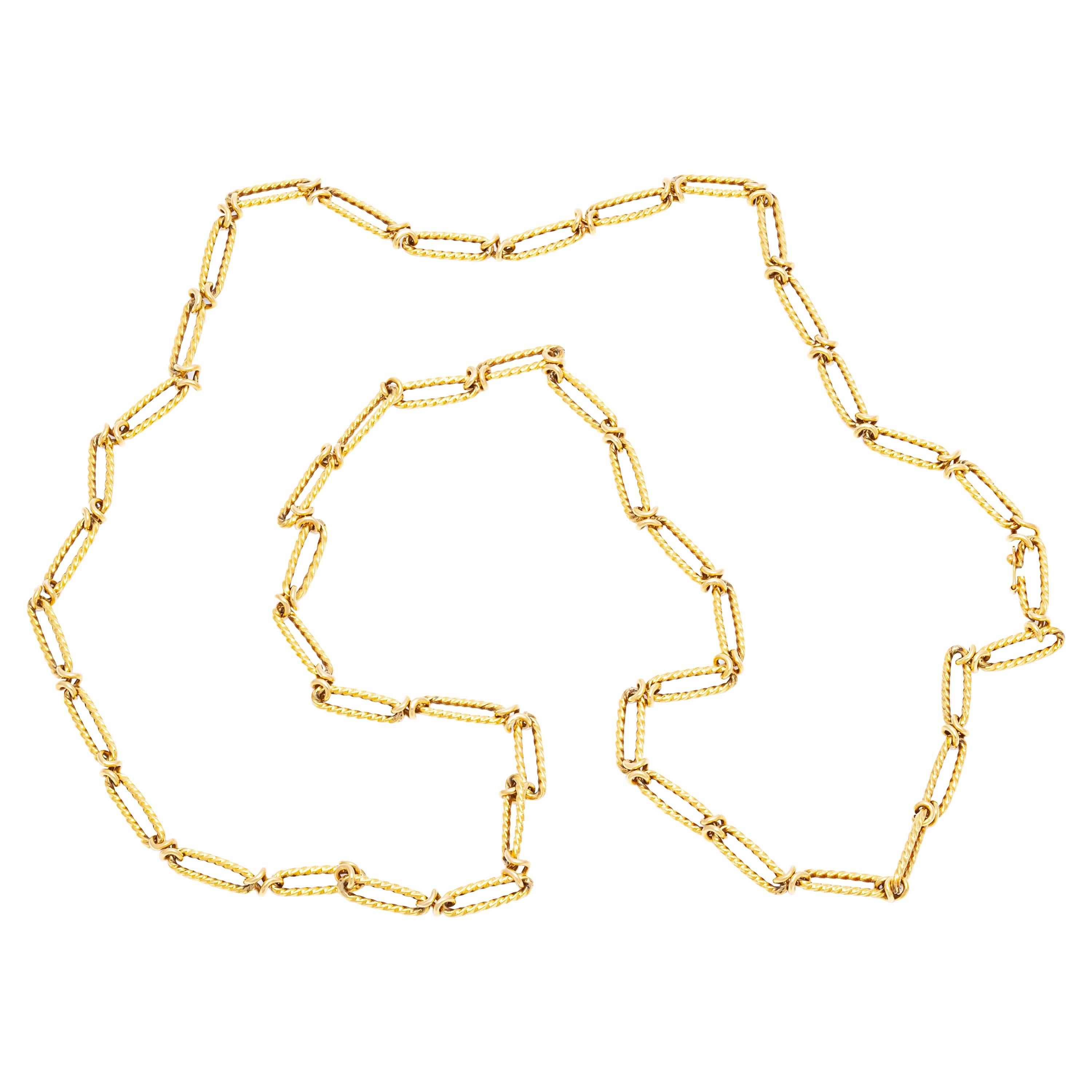 Twisted Link Chain at 1stDibs | twisted link gold chain