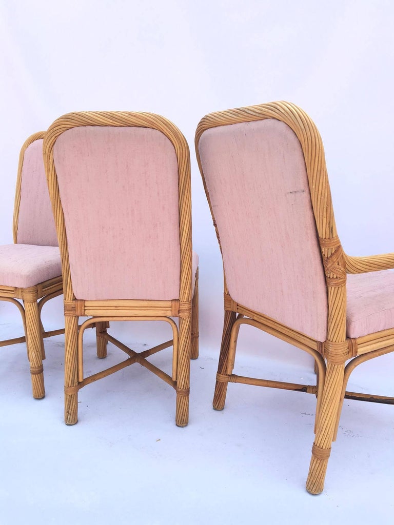 Twisted Rattan Bentwood Pencil Reed Dining Chairs at 1stDibs