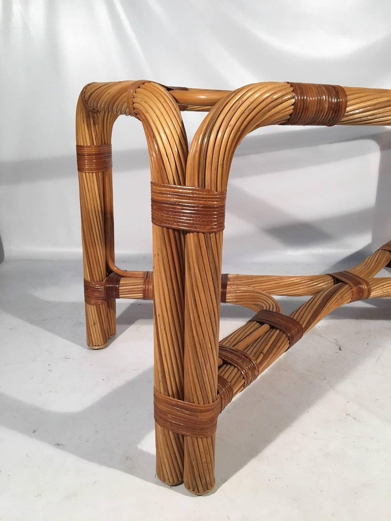 Twisted Rattan Dining Table Base For Sale at 1stDibs