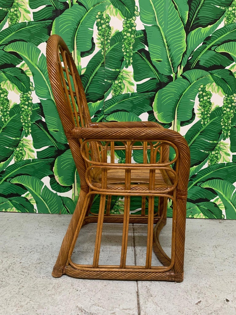 Twisted Rattan High Back Dining Chairs, Set of 4 For Sale at 1stDibs