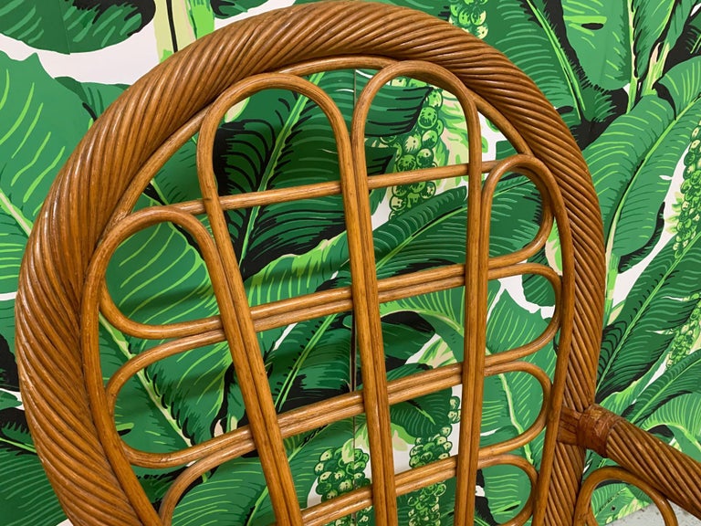Twisted Rattan High Back Dining Chairs, Set of 4 For Sale at 1stDibs
