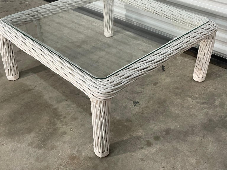 Twisted Rattan Organic Modern Coffee Table For Sale at 1stDibs