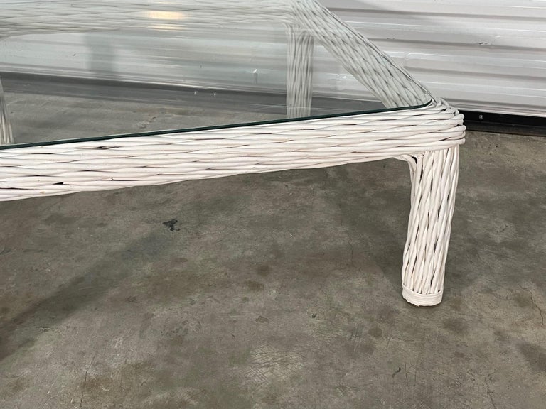 Twisted Rattan Organic Modern Coffee Table For Sale at 1stDibs