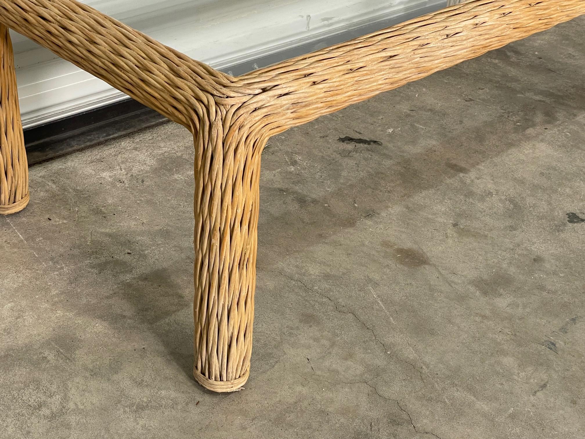 Twisted Rattan Organic Modern Coffee Table For Sale at 1stDibs